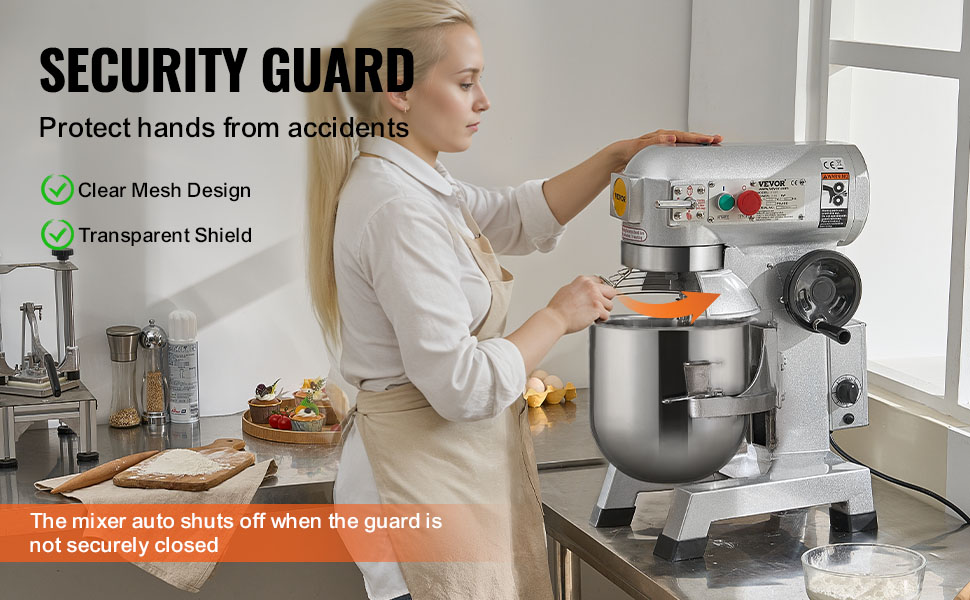 VEVOR Commercial Food Mixer 18.9L 3-Speed Stand Dough Mixer 1100W for ...