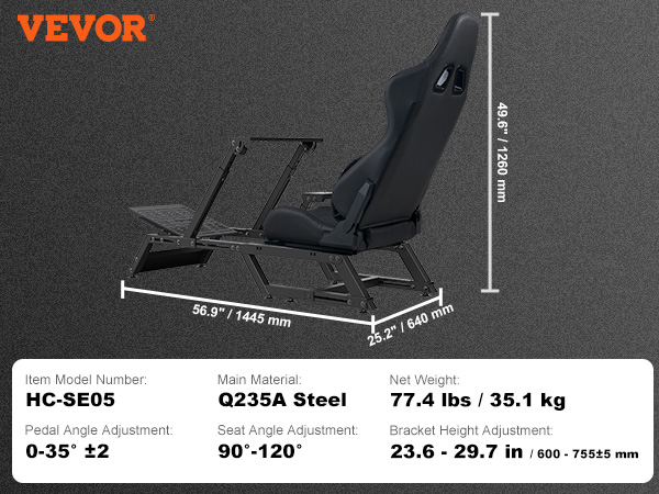 VEVOR Pre-installed Steering Racing Wheel Stand, Universal Base Fit for ...
