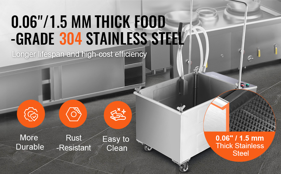 VEVOR Mobile Fryer Filter, 38L Oil Tank Capacity, Oil Filtration System ...