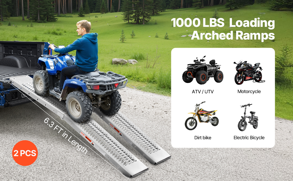 VEVOR 1000 lbs Steel Ramps 2Pcs Heavy-duty Loading Ramps with Handles ...