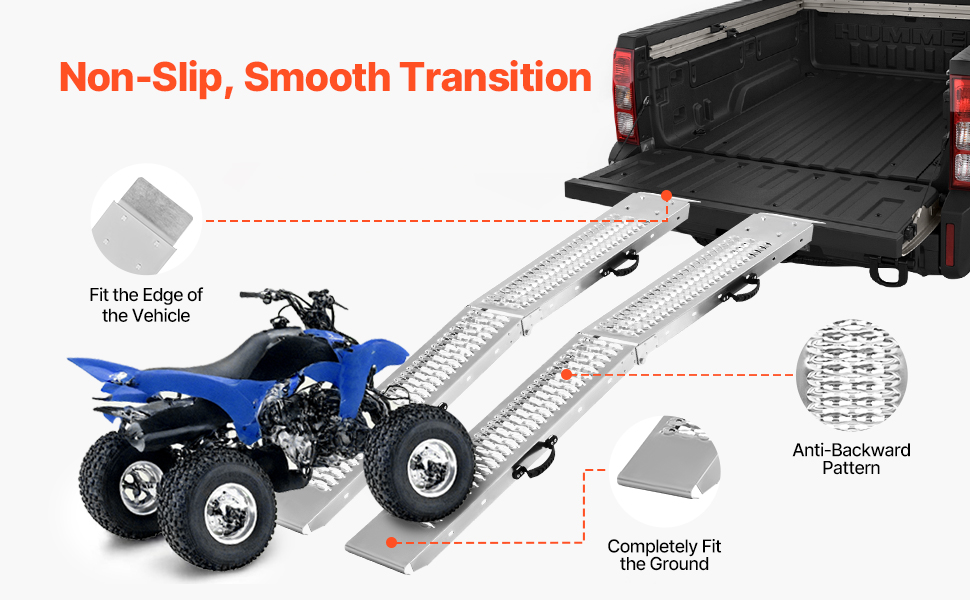 VEVOR 1000 lbs Steel Ramps 2Pcs Heavy-duty Loading Ramps with Handles ...