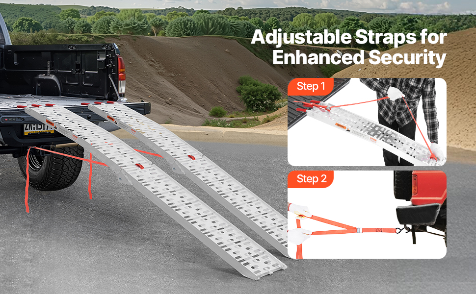 VEVOR 1500 lbs Aluminum Ramps 2Pcs Heavy-duty Loading Ramps with ...