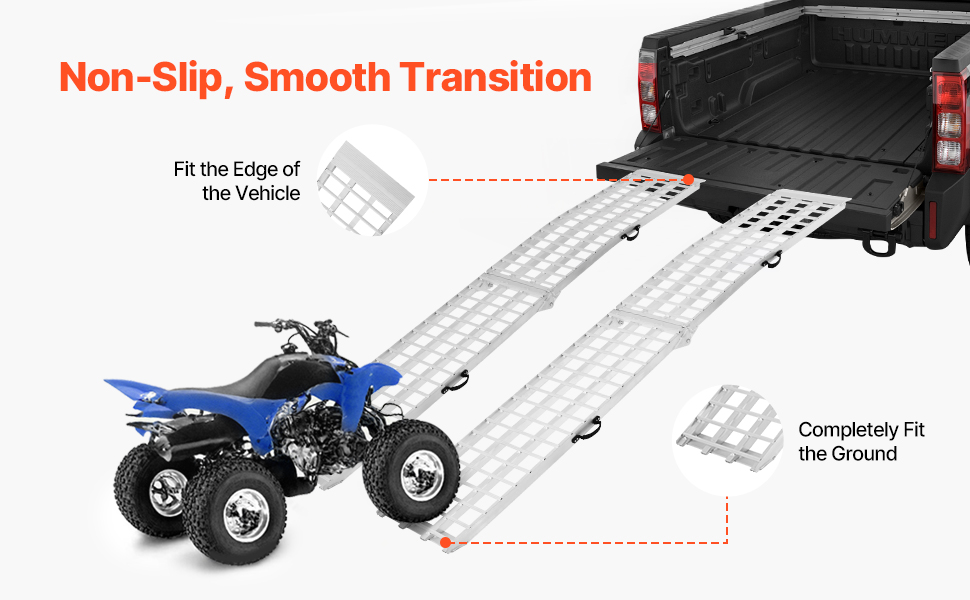 VEVOR 2000 lbs Aluminum Ramps 2Pcs Heavy-duty Loading Ramps with ...