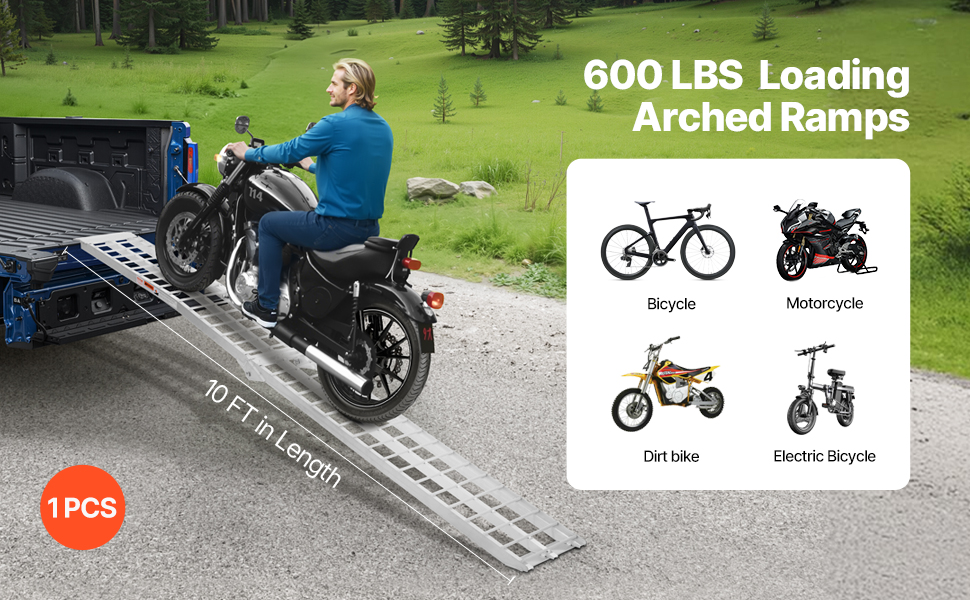 VEVOR 600 lbs Aluminum Ramps 1Pcs Heavy-duty Loading Ramps with Handles ...
