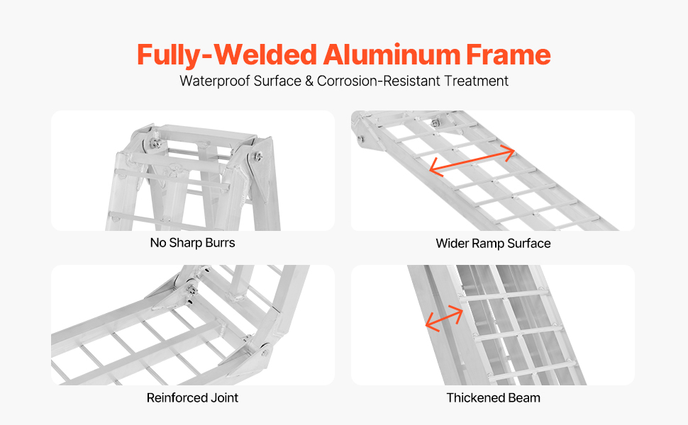 VEVOR 600 lbs Aluminum Ramps 1Pcs Heavy-duty Loading Ramps with Handles ...