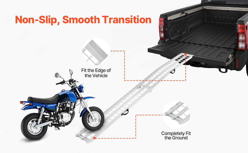 VEVOR 600 lbs Aluminum Ramps 1Pcs Heavy-duty Loading Ramps with Handles ...