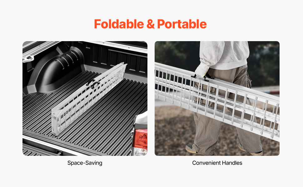 VEVOR 600 lbs Aluminum Ramps 1Pcs Heavy-duty Loading Ramps with Handles ...