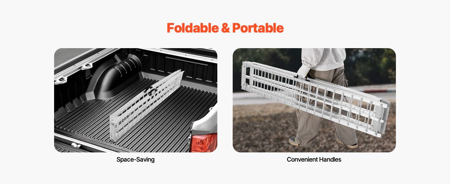 600 lbs Aluminum Ramps 1Pcs Heavy-duty Loading Ramps with Handles ...