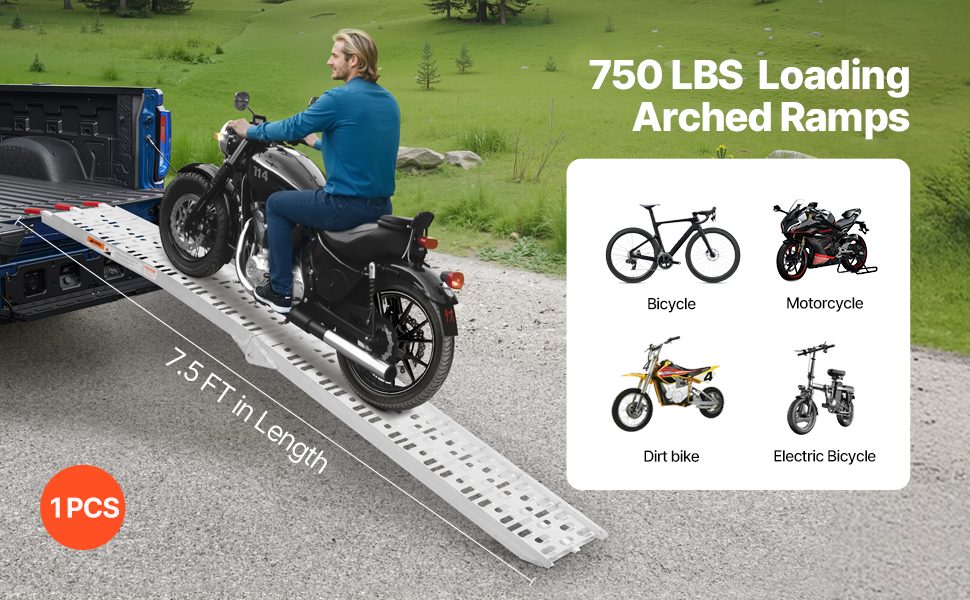 VEVOR 750 lbs Aluminum Ramps 1Pcs Heavy-duty Loading Ramps with Handles ...