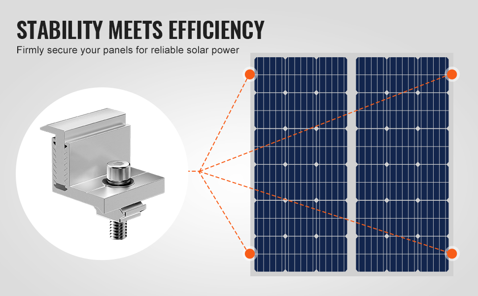 VEVOR Solar Panel Z Mounting Bracket 35-50mm Adjustable Bracket End ...