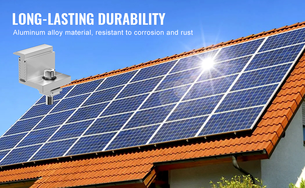 VEVOR Solar Panel Z Mounting Bracket 35-50mm Adjustable Bracket End ...