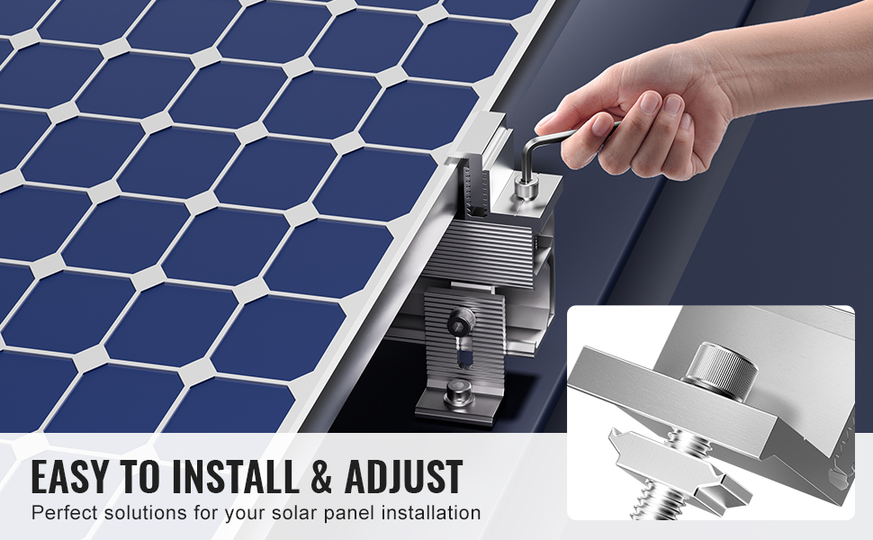 VEVOR Solar Panel Z Mounting Bracket 35-50mm Adjustable Bracket End ...