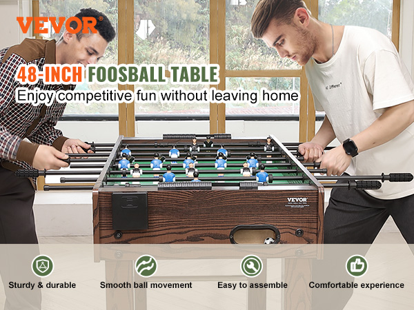 VEVOR Foosball Table, 48 inch Standard Size Foosball Table, Indoor Full ...