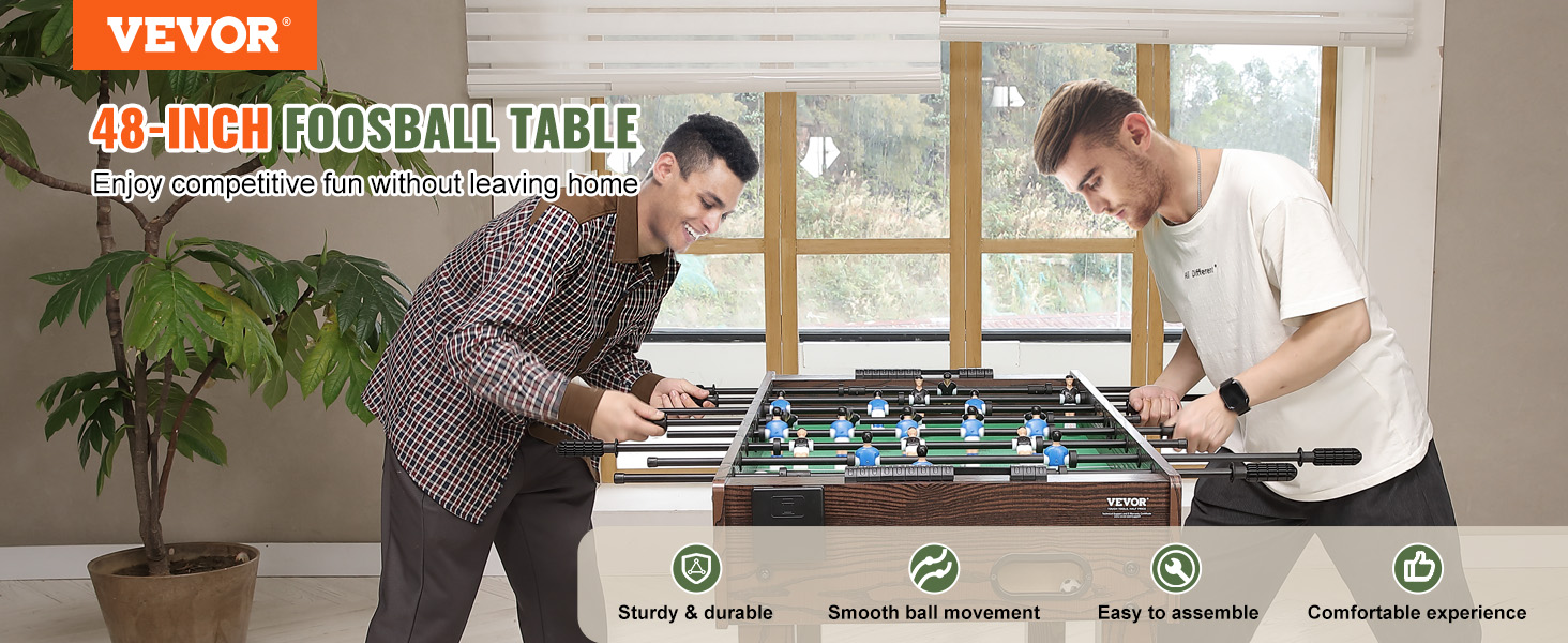 VEVOR Foosball Table, 48 inch Standard Size Foosball Table, Indoor Full ...