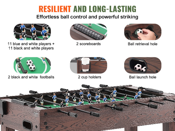 VEVOR Foosball Table, 48 inch Standard Size Foosball Table, Indoor Full ...