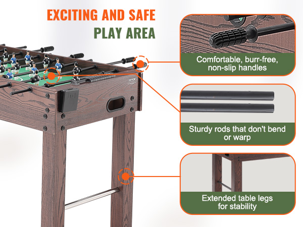 VEVOR Foosball Table, 48 inch Standard Size Foosball Table, Indoor Full ...