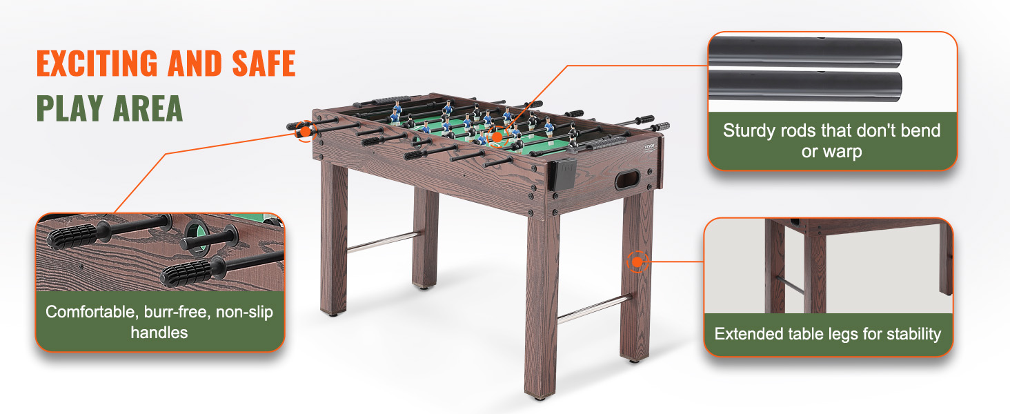 VEVOR Foosball Table, 48 inch Standard Size Foosball Table, Indoor Full ...
