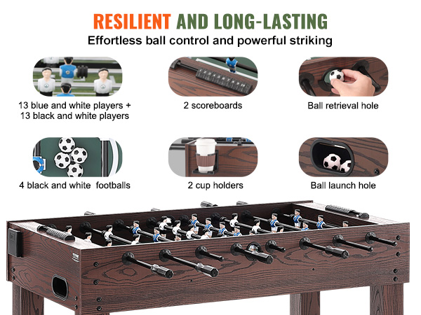 VEVOR Foosball Table, 55 inch Standard Size Foosball Table, Indoor Full ...