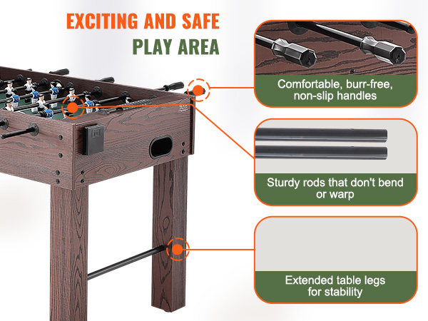 VEVOR Foosball Table, 55 inch Standard Size Foosball Table, Indoor Full ...