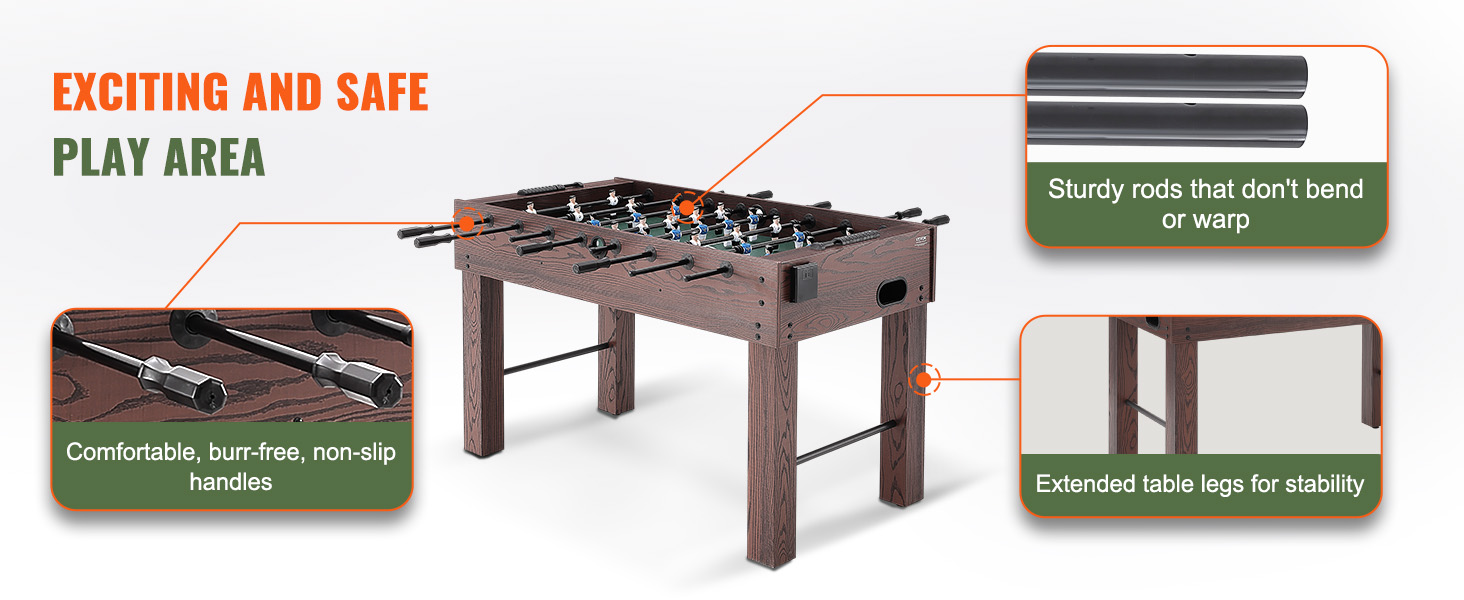 VEVOR Foosball Table, 55 inch Standard Size Foosball Table, Indoor Full ...