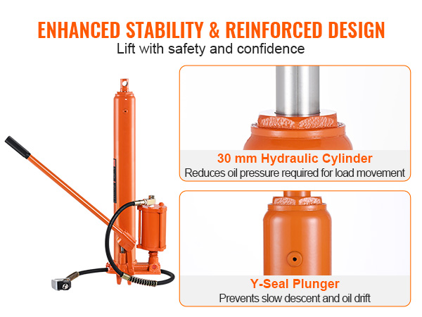 VEVOR Hydraulic Long Ram Jack, 8 Ton Engine Hoist Cylinder with Air ...