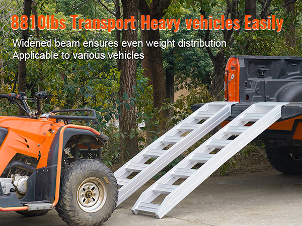 VEVOR Aluminum Ramps, 8810 lbs, Heavy-duty Ramps with Top Hook ...
